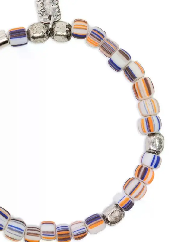 Paul Smith Striped-beads Bracelet - Silver