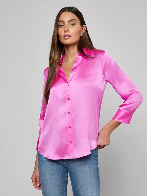 L'Agence Dani Silk Blouse Top