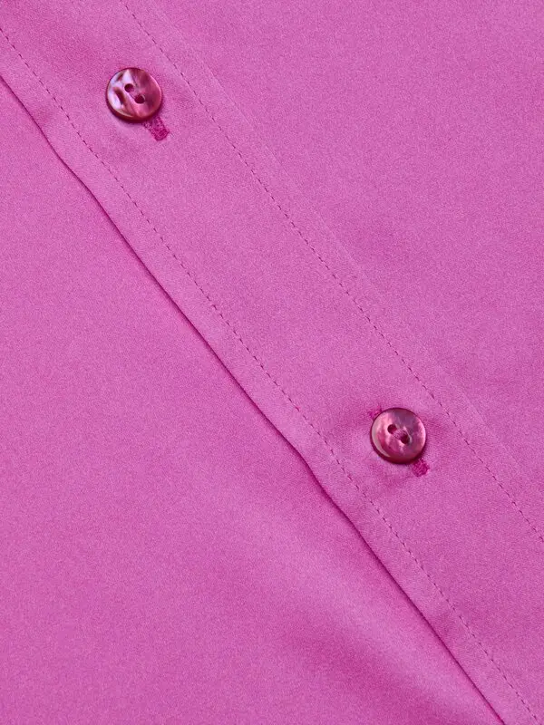 L'Agence Dani Silk Blouse Top - Fuchsia