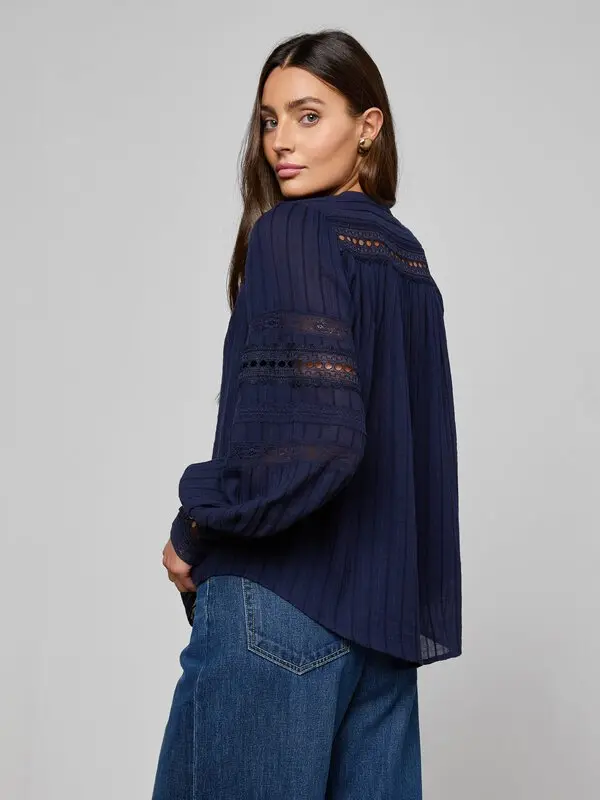 L'Agence Kiera Blouse Top - Navy
