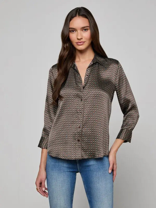 L'Agence Dani Silk Blouse Top