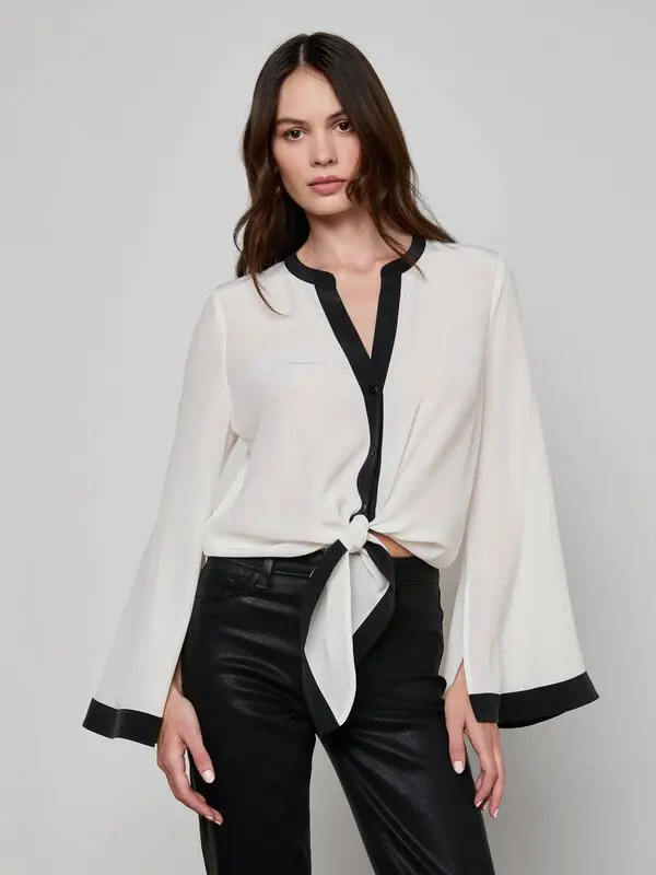 L'Agence Charlize Silk Blouse