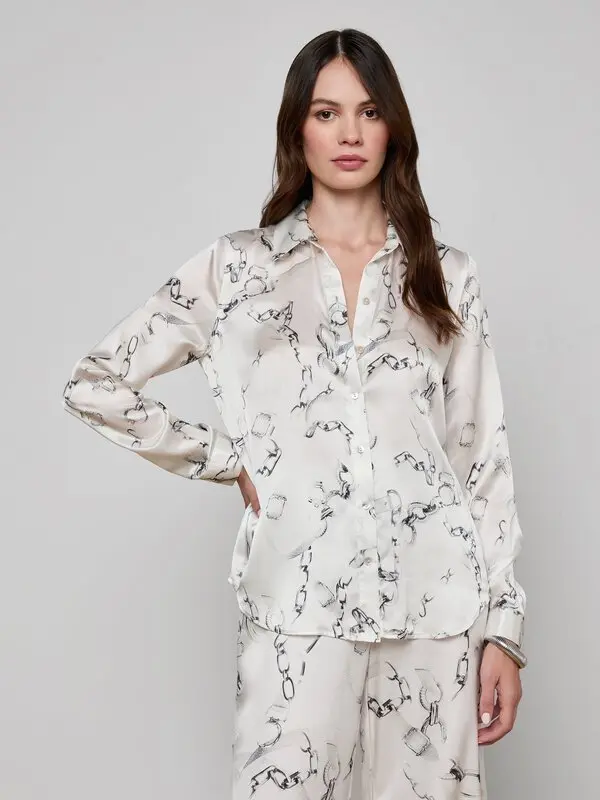 L'Agence Tyler Silk Blouse Top