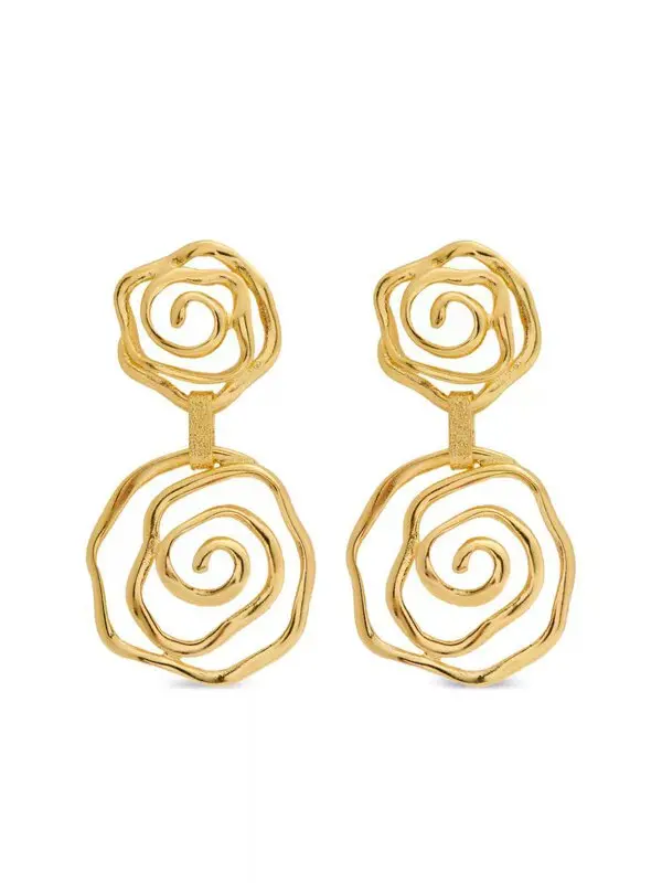 LYNYER Floral Vortex Drop Earrings - Gold