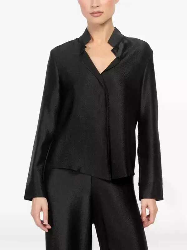 PETER COHEN Open Collar Long-sleeved Top