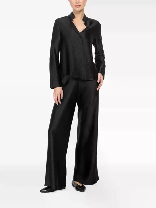 PETER COHEN Open Collar Long-sleeved Top