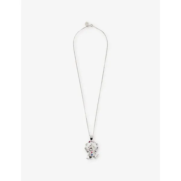 LAURA VANN Clown And Cubic Zirconia Pendant Necklace - Silver