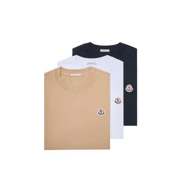 Moncler Logo Patch Cotton T-shirt - Multicolour