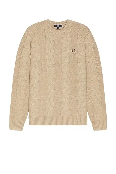 Fred Perry Chunky Cable Knit Jumper - Warm Oat