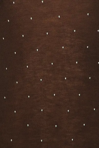 Rabanne Embellished Long Sleeve Maxi Dress - Brown