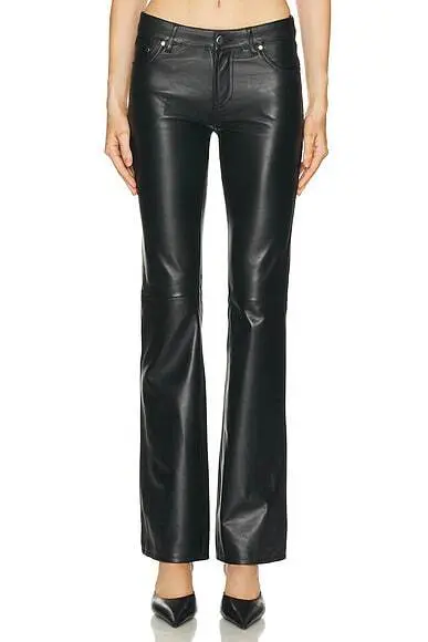EB DENIM Maria Mid Rise Bootcut Leather Pants