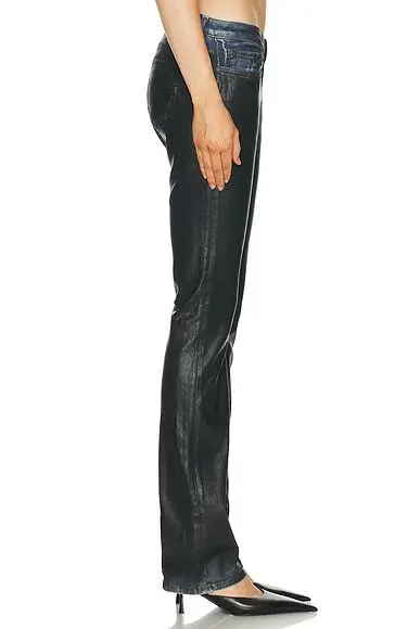Acne Studios Stretch Charcoal Leather Trousers