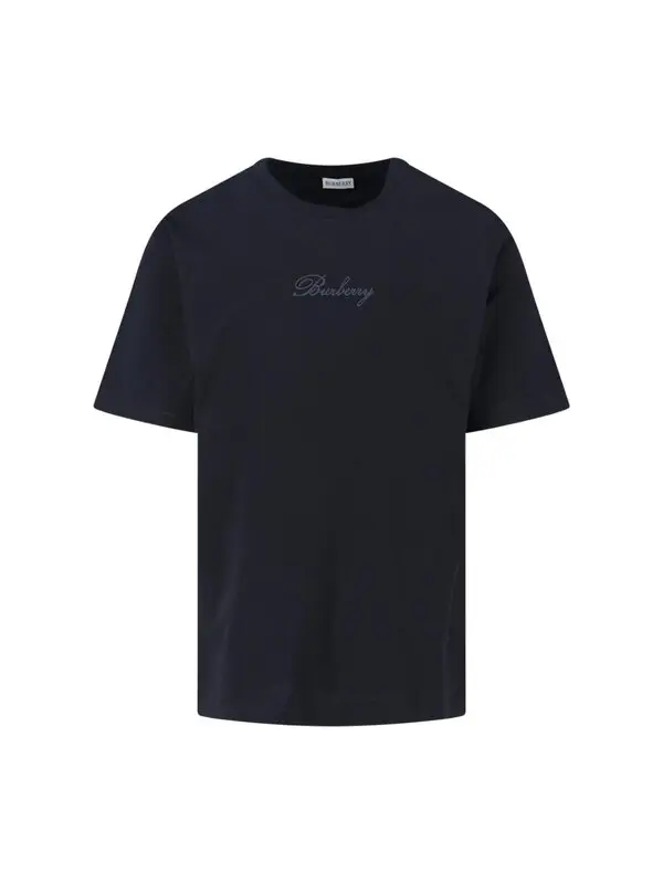 Burberry Check" Logo T-shirt - Black