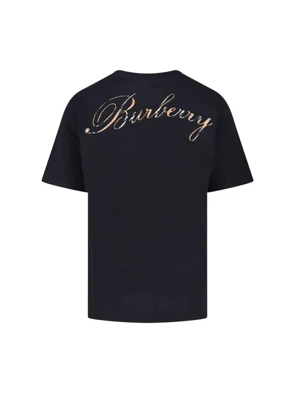 Burberry Check" Logo T-shirt - Black