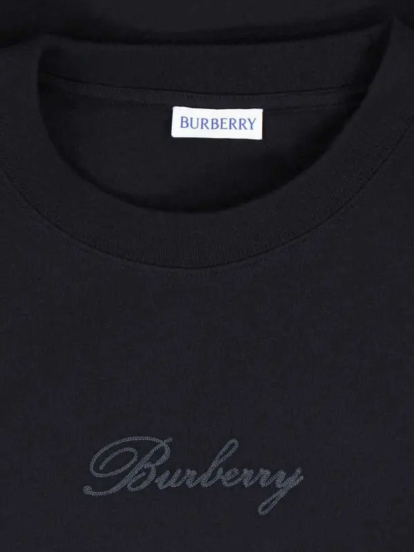 Burberry Check" Logo T-shirt - Black