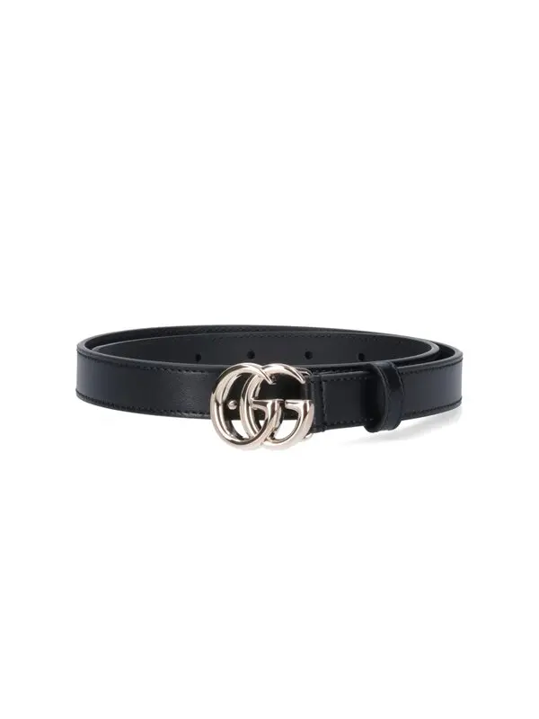 Gucci Gg Marmont Thin Belt - Black