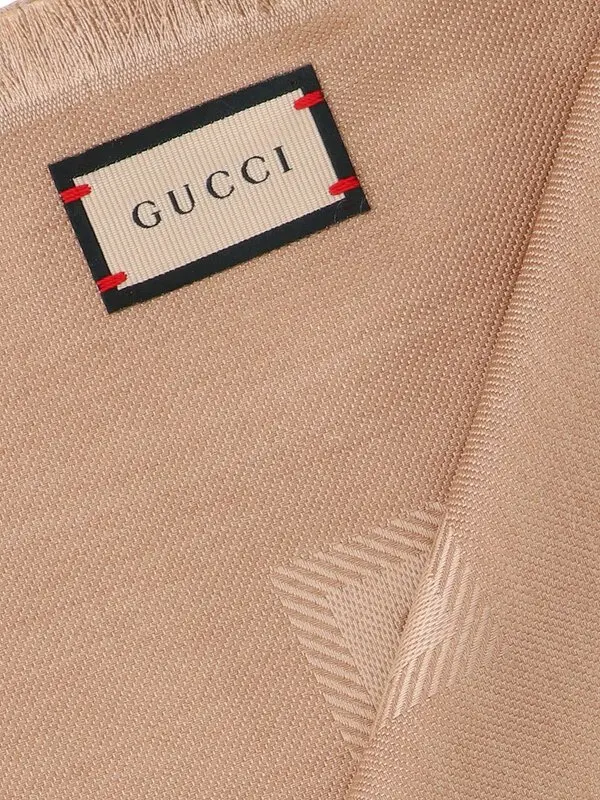 Gucci Logo Wool And Silk Shawl