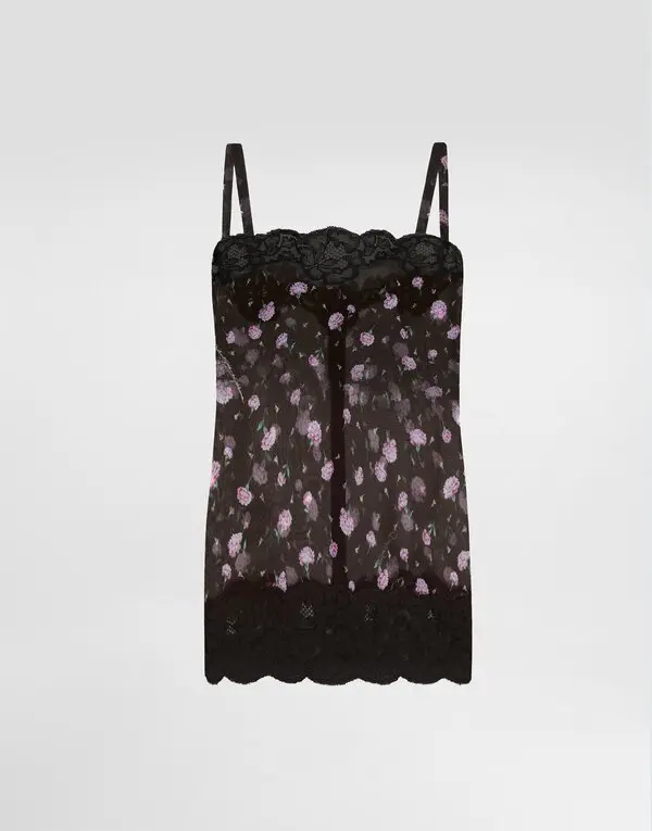 Dolce & Gabbana Carnations-print Chiffon Top
