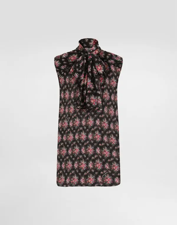 Dolce & Gabbana Flower Bouquet-print Chiffon Top