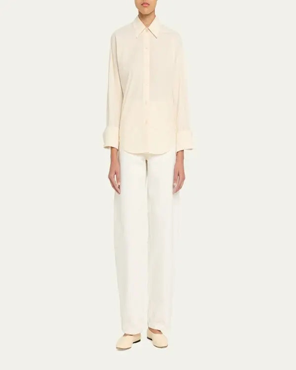 Ossou Ridge Long-sleeve Cotton Poplin Shirt