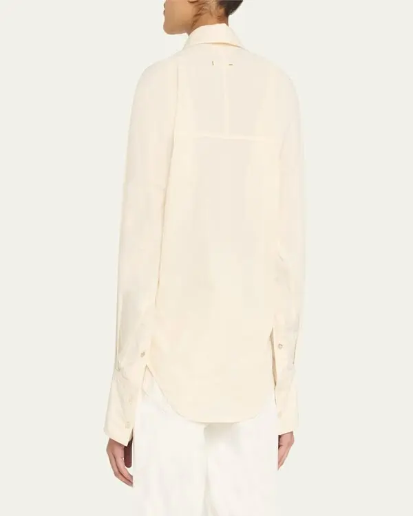 Ossou Ridge Long-sleeve Cotton Poplin Shirt