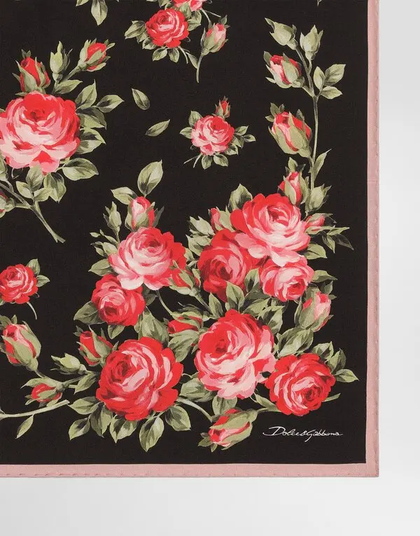 Dolce & Gabbana Rose Bouquet-print Silk Twill Scarf 50x50 - Multicolor
