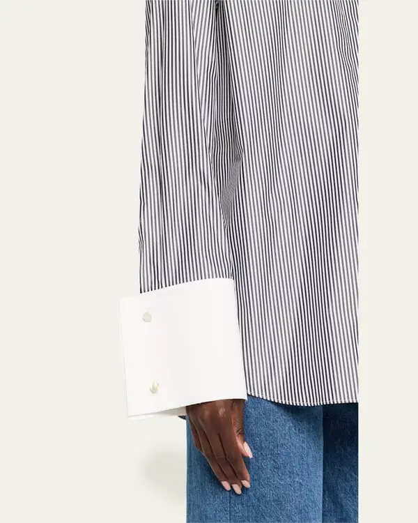 Michael Kors Striped Oversized Button-down Shirt