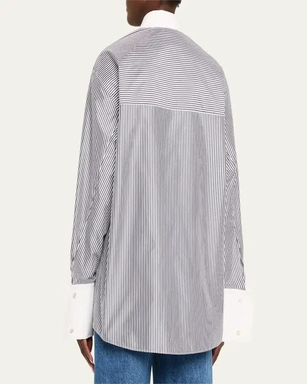 Michael Kors Striped Oversized Button-down Shirt