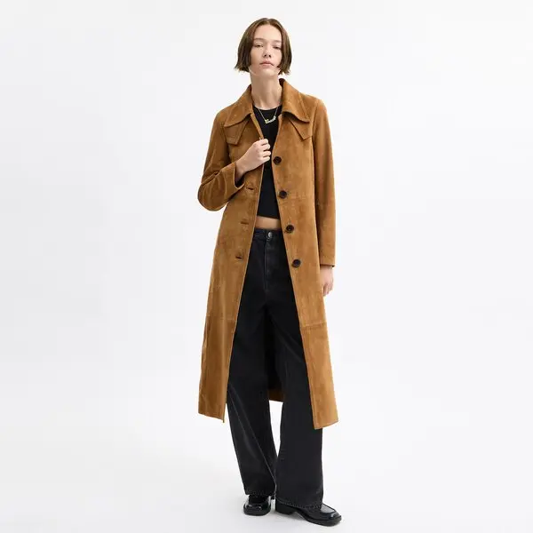 COACH Suede Trench Coat