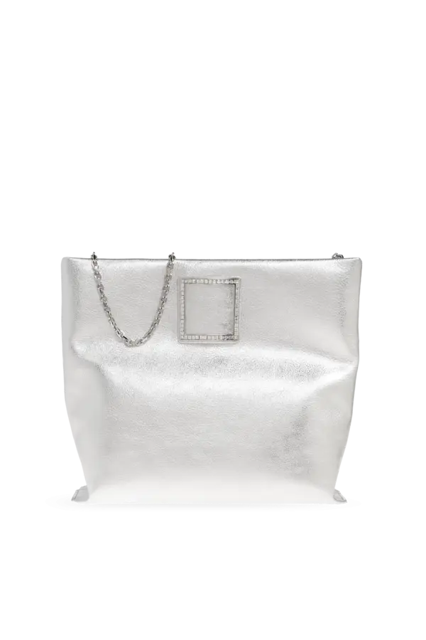 ROGER VIVIER Trompette Clutch Bag - Silver