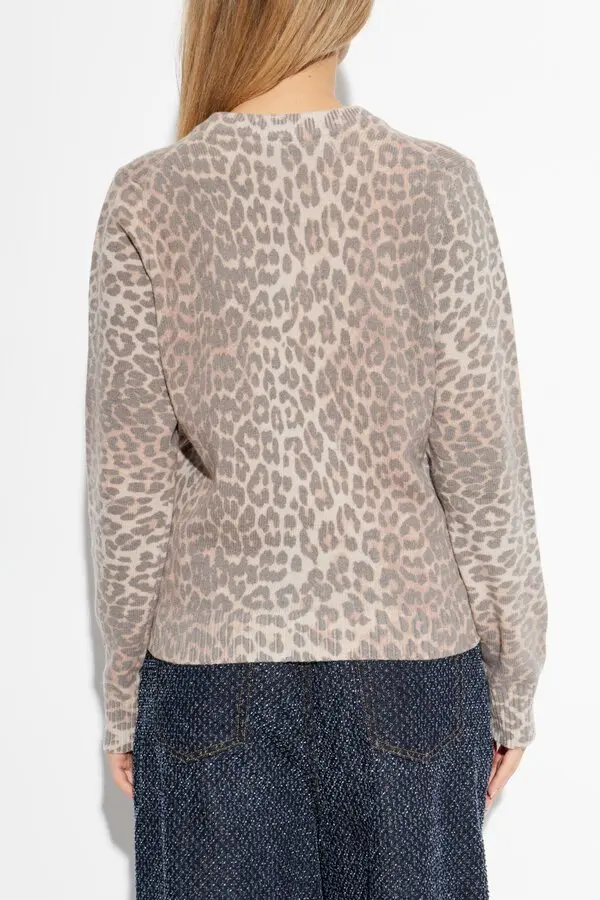 GANNI Animal Motif Sweater - Brown