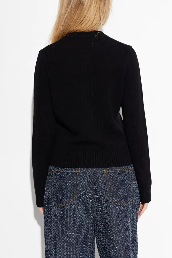 GANNI Cardigan With Embroidered Logo