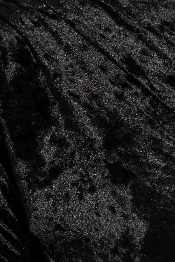 GANNI Velvet Midi Dress With Draping