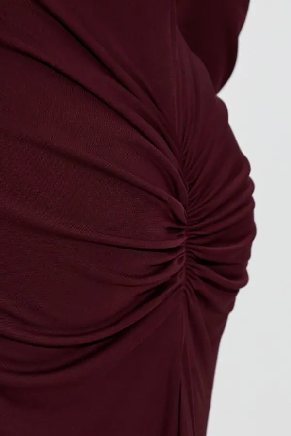 Alaïa Maxi Dress With Long Sleeves - Burgundy