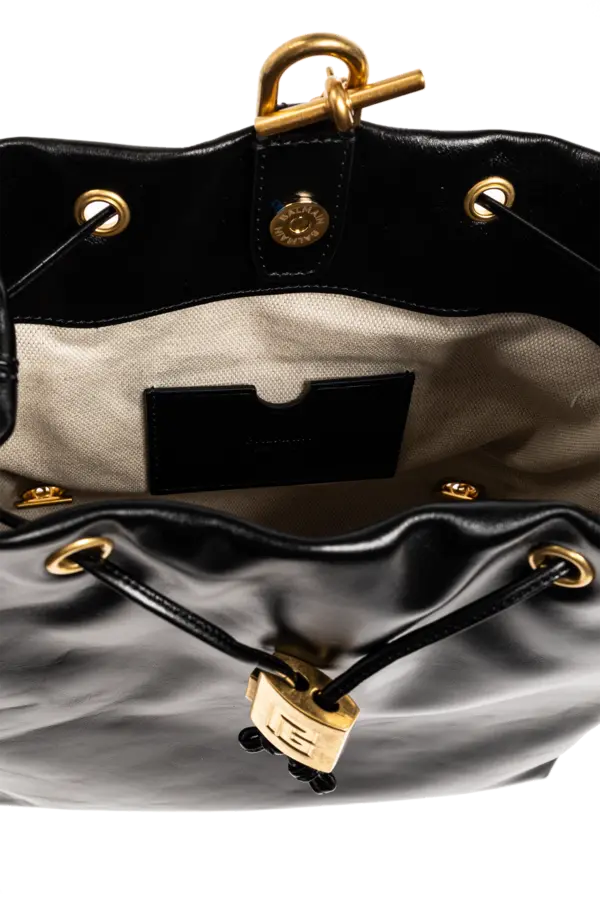 Balmain Leather Backpack - Black