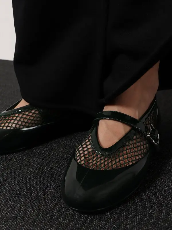 Alaïa Mesh And Rubber Ballerinas