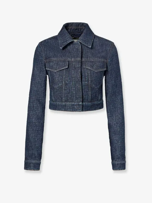 Fendi Padded Ff Motif Denim Jacket