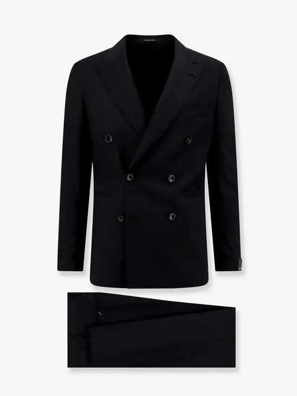 Tagliatore Doublebreasted Virgin Wool Suit - Black