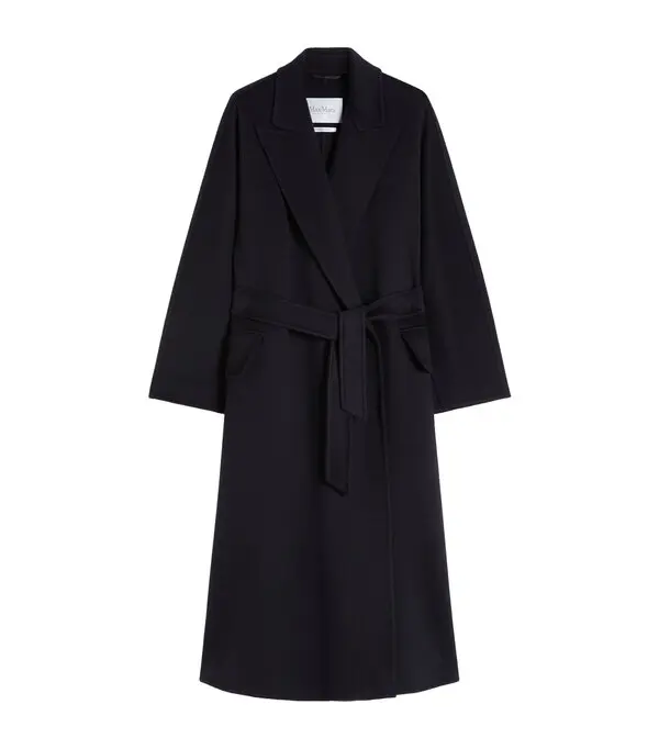 Max Mara Cashmere Wrap Coat - Blue