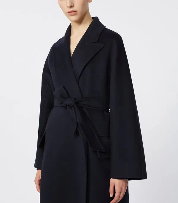 Max Mara Cashmere Wrap Coat - Blue