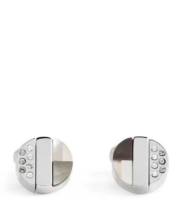 BABETTE WASSERMAN LONDON Rhodium-plated Rotary Cufflinks - Black