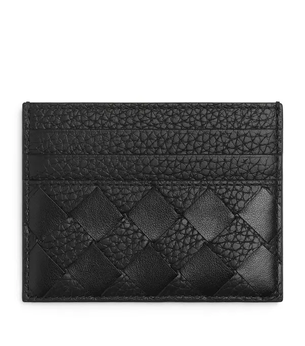 Bottega Veneta Leather Intrecciato Card Holder - Black