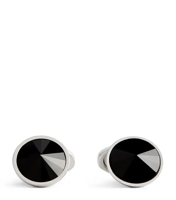 BABETTE WASSERMAN LONDON Rhodium-plated Embellished Galileo Cufflinks - Black
