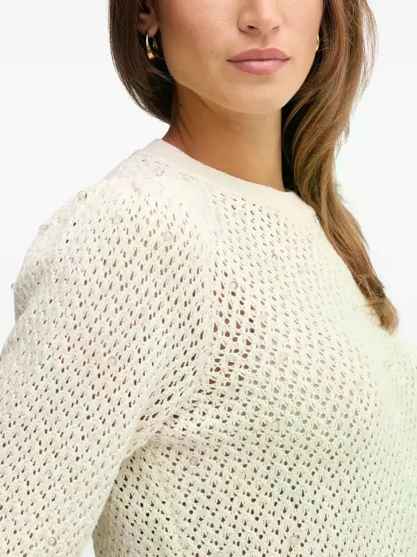 PEDRO DEL HIERRO Open Knit Long Sleeve Sweater