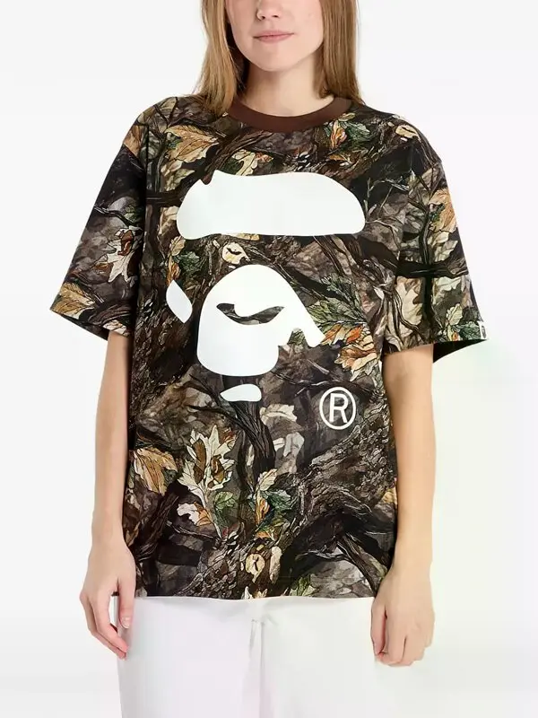 A BATHING APE Camouflage Ape Face T-shirt