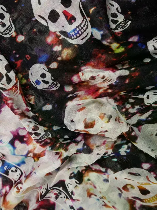 Alexander McQueen Skull-pattern Fringed Scarf