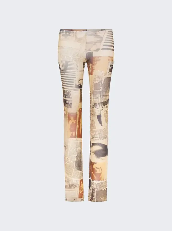 JEAN PAUL GAULTIER Journal Print Mesh Trousers