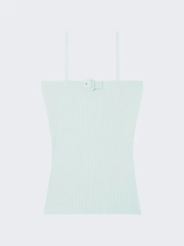 COURRÃ¨GES Courrèges Buckle Rib Knit Top - Blue