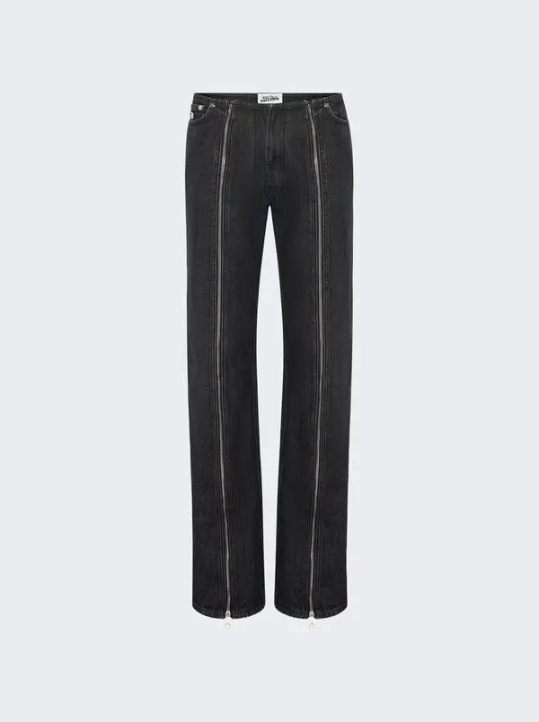JEAN PAUL GAULTIER Vintage Zipped Denim Trousers - Black