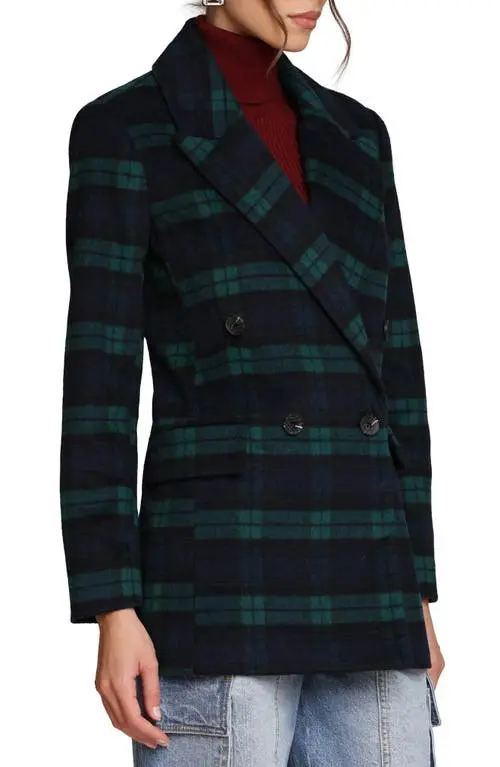 Avec Les Filles Blackwatch Plaid Double Breasted Blazer